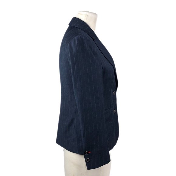 Uniqlo | Jackets & Coats | Ines De La Fressange Paris X Uniqlo Navy Blue Pinstriped Wool Blend ...